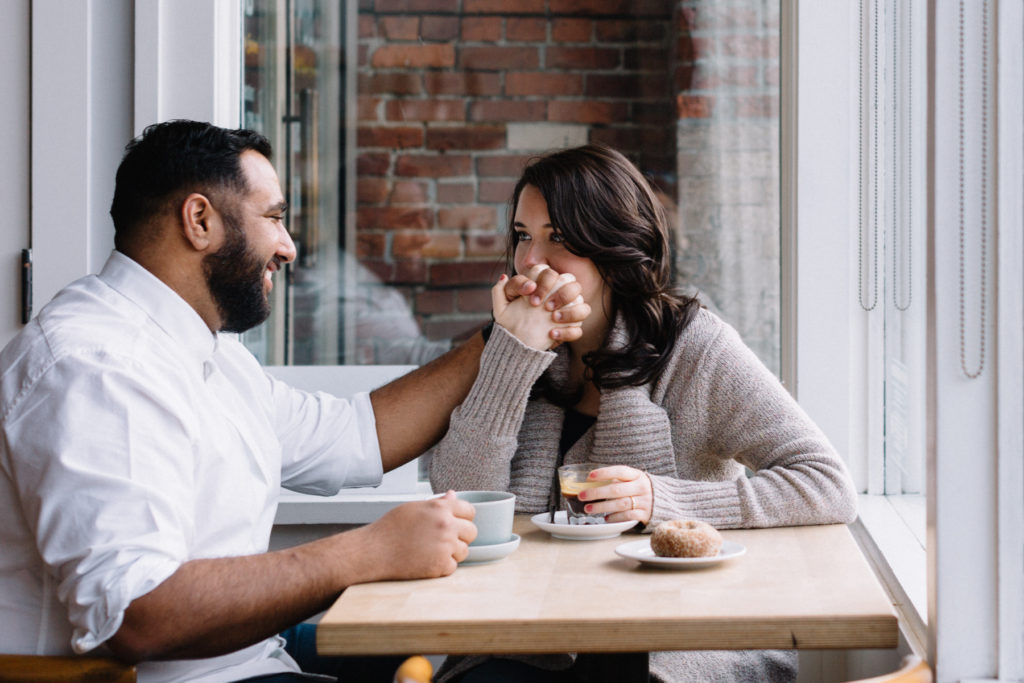 Love is Brewing Coffee Shop Engagement - Molly Blair - Portrait ...